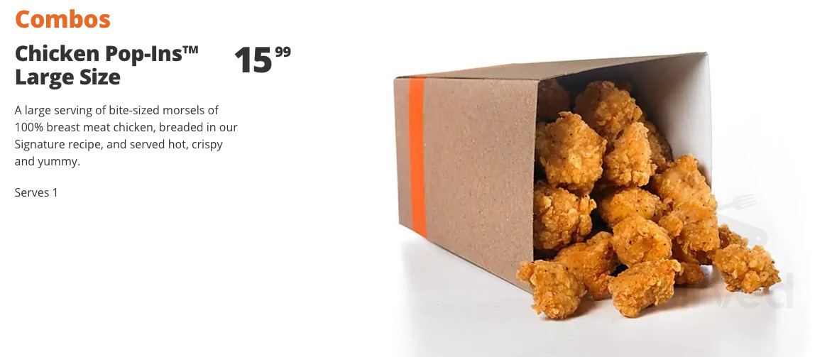 Mary Brown's Chicken menus in St. John's, Newfoundland and Labrador, Canada