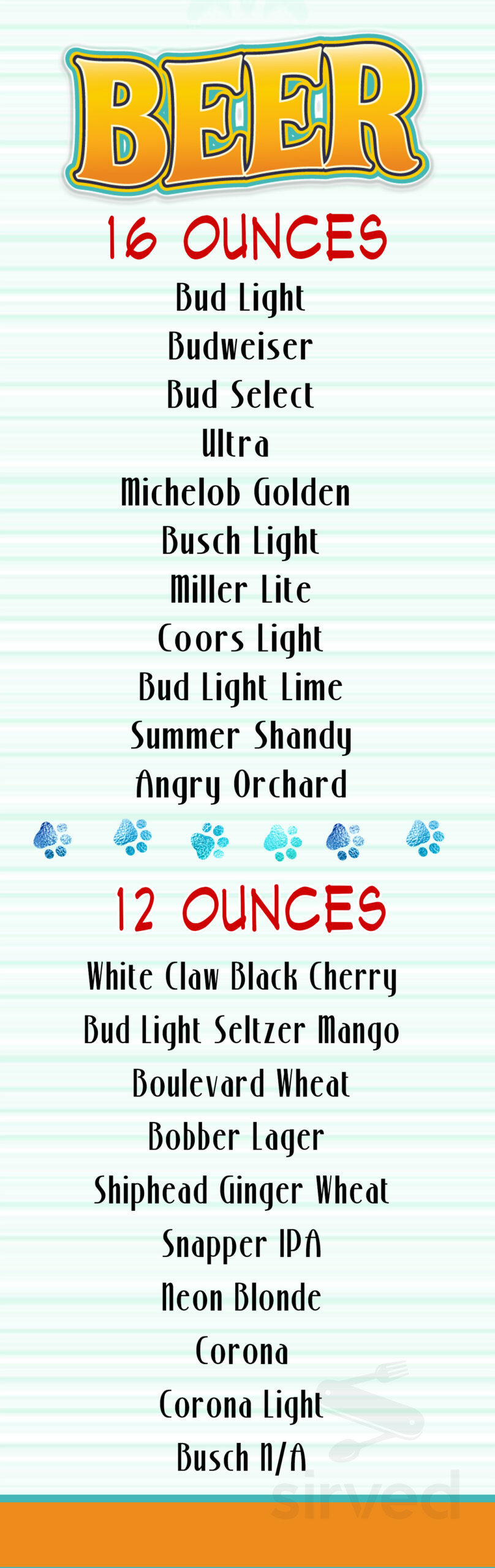 Menu - Osage Beach MO's Dog Days Bar and Grill | Sirved