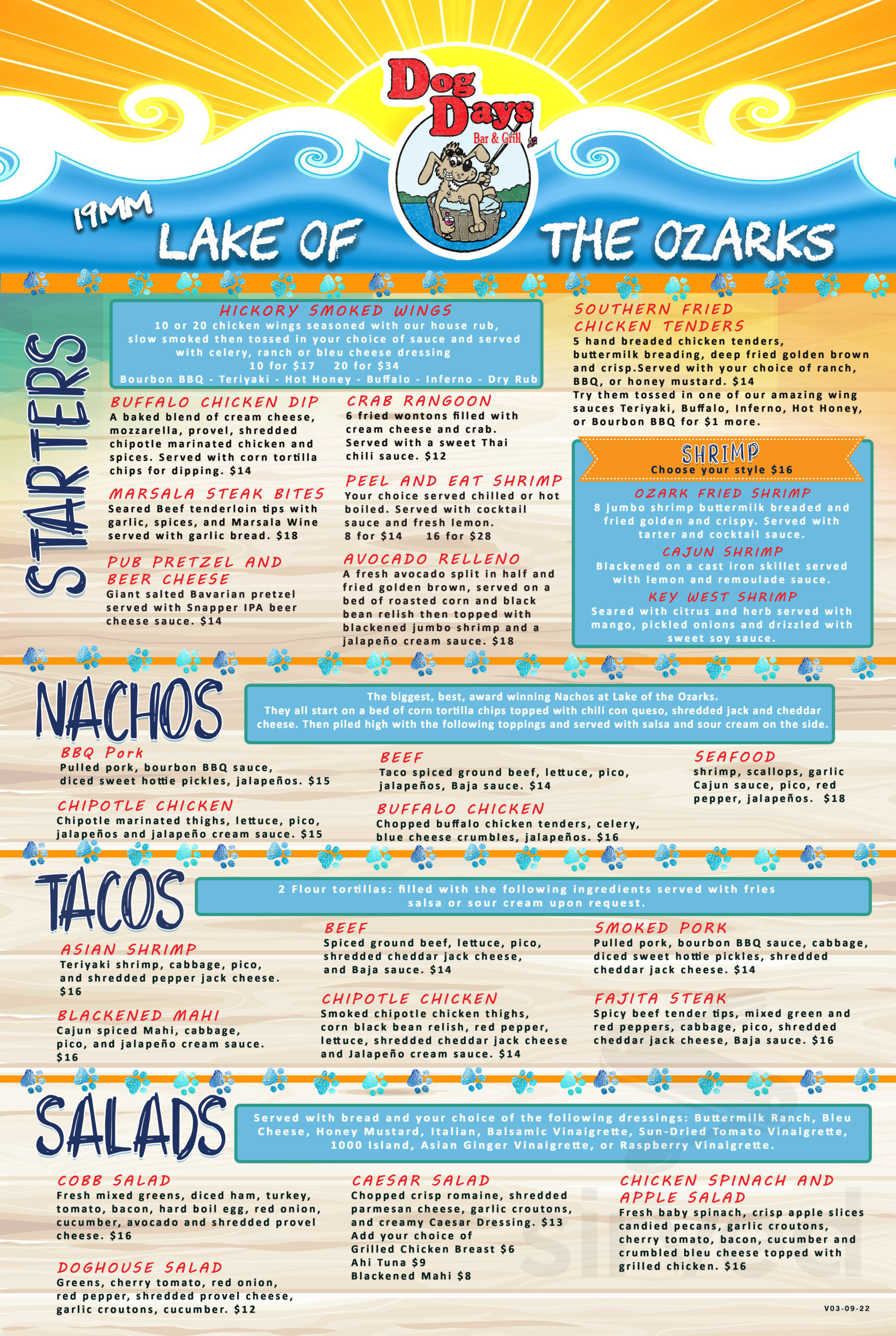 Dog Days Bar and Grill menus in Osage Beach, Missouri, United States