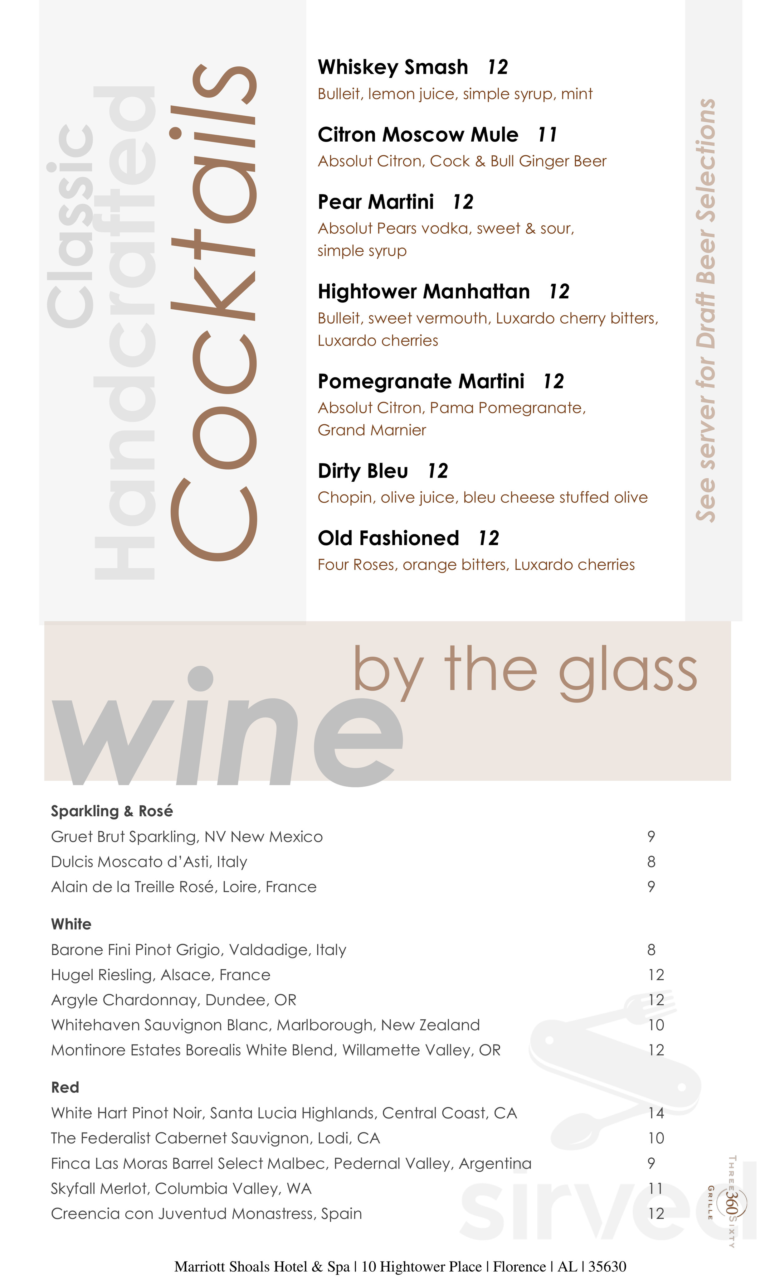 Menu for 360 Grille in Florence, AL | Sirved