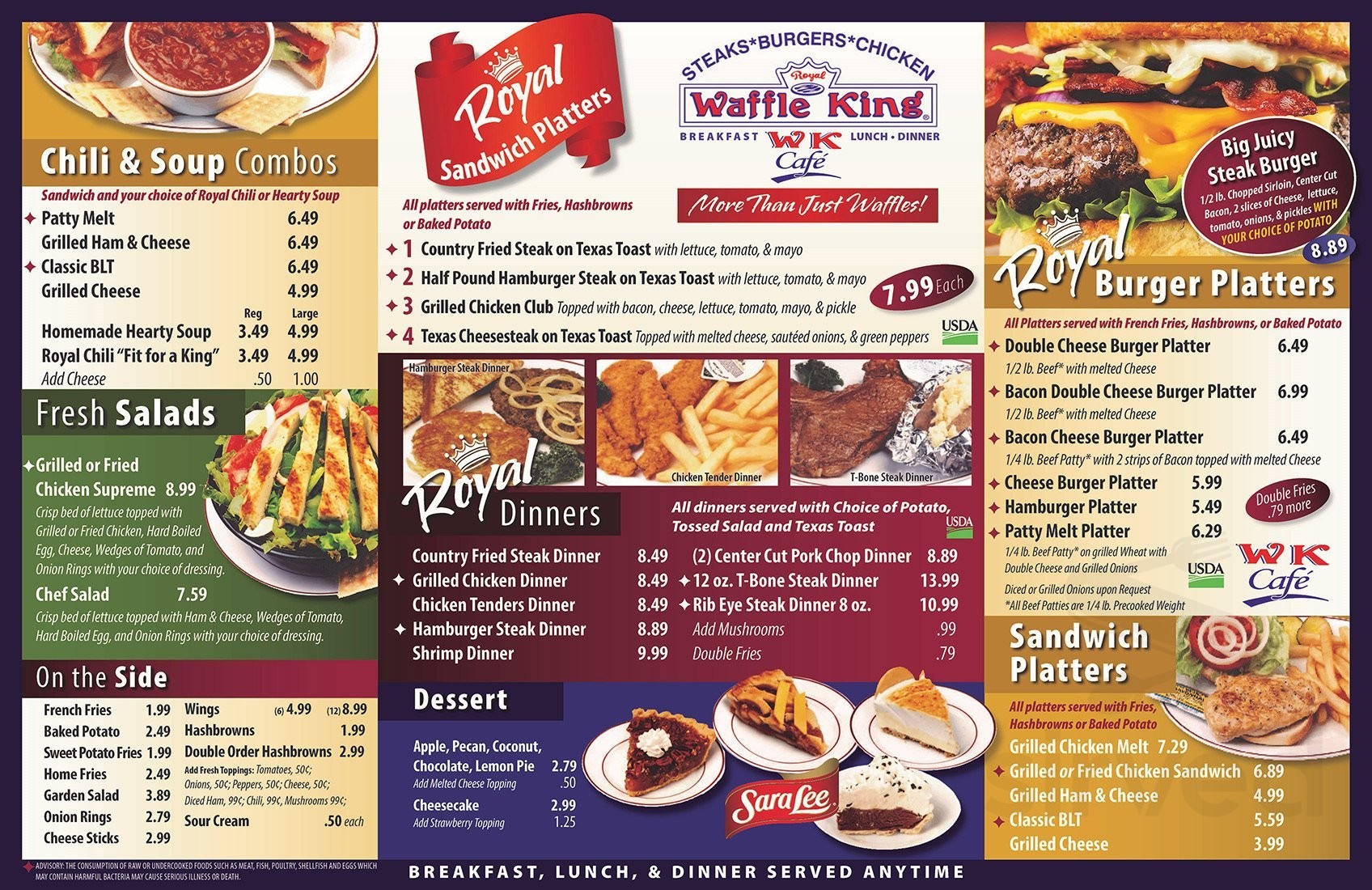 Menu - Somerset KY's Royal Waffle King | Sirved