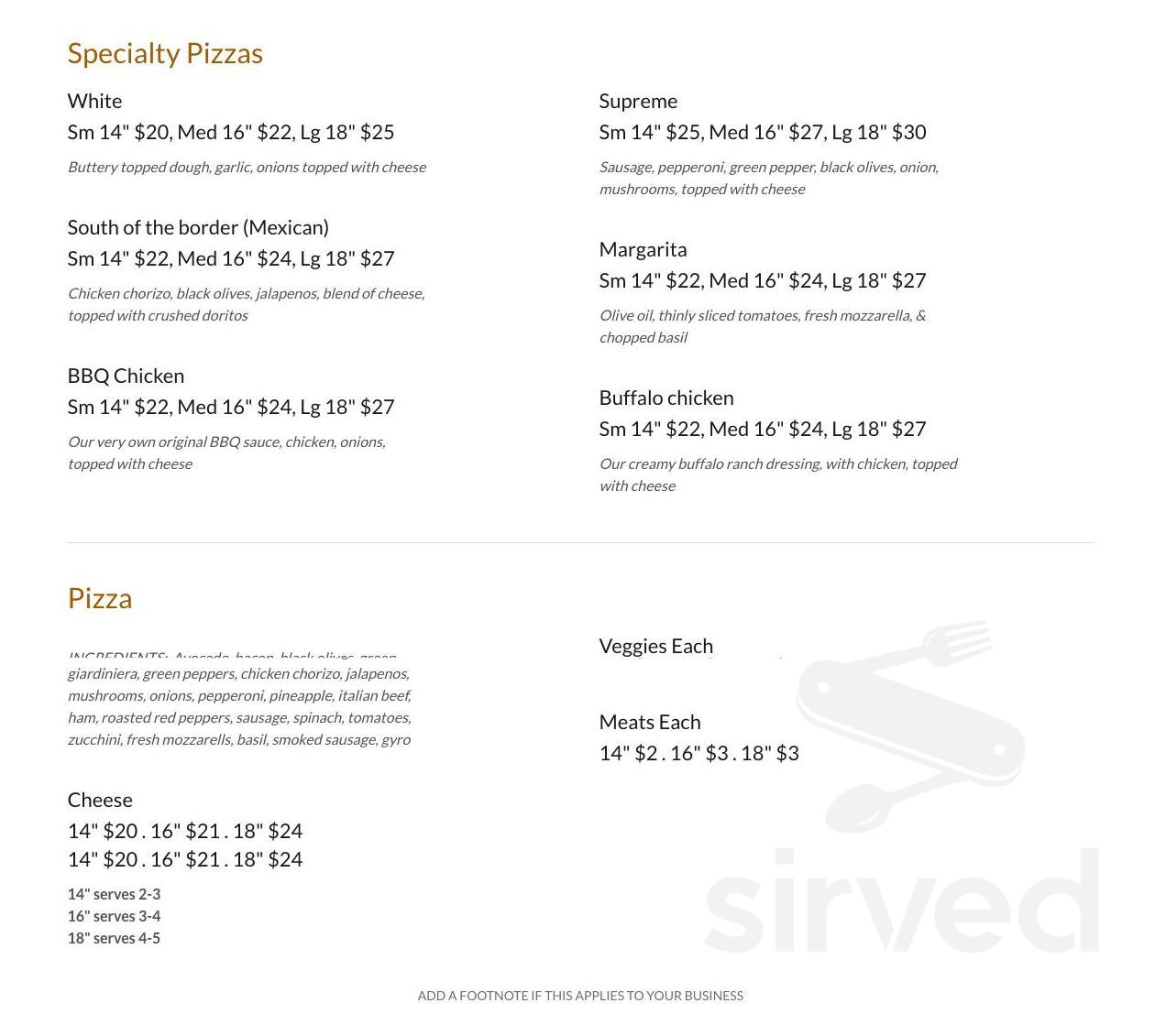 Minooka Pub & Grill menus in Minooka, Illinois, United States