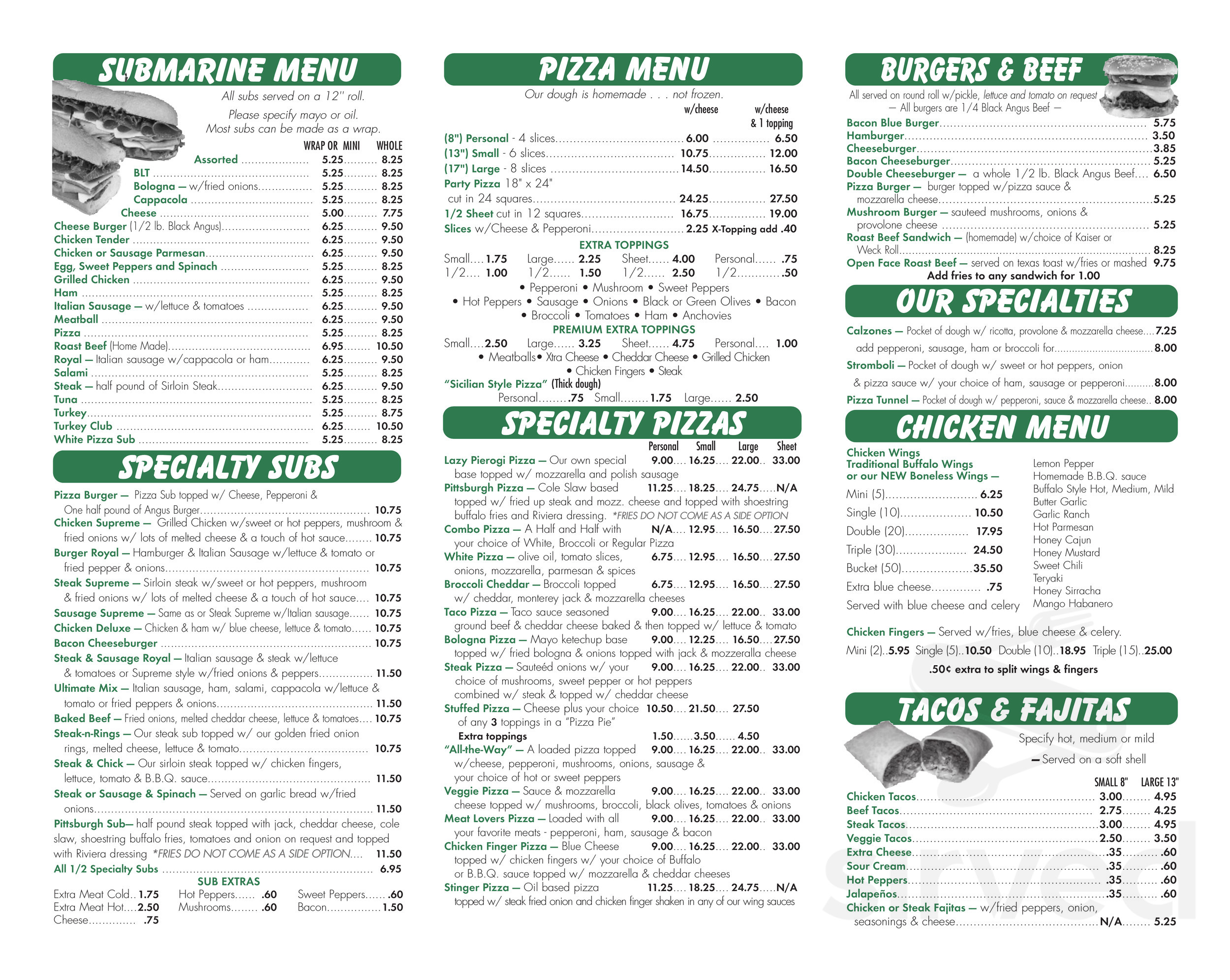 Pizza By Molino's menus in Buffalo, New York, United States