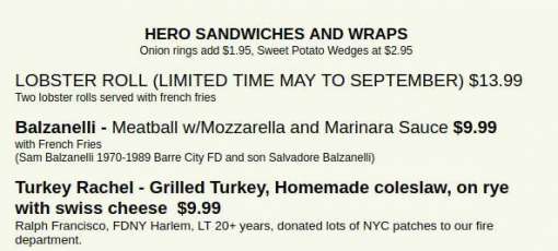 Menu for Ladder 1 Grill in Barre, VT | Sirved