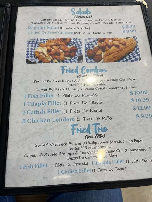 Ventura's Seafood menu in Houston, Texas, USA