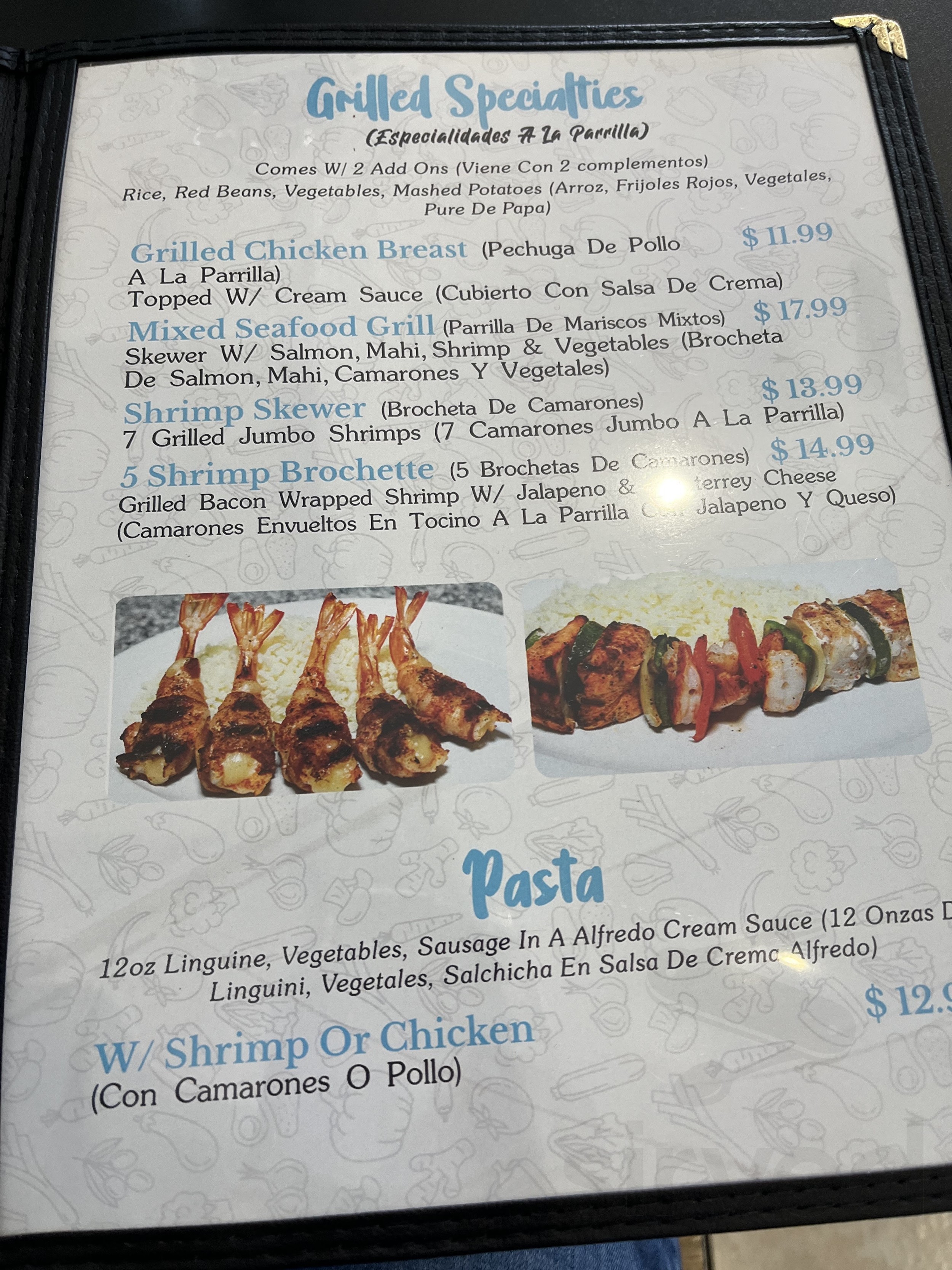 Ventura's Seafood menu in Houston, Texas, USA