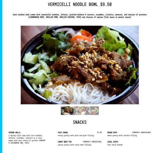 Mr Saigon menu in Seattle, Washington, USA