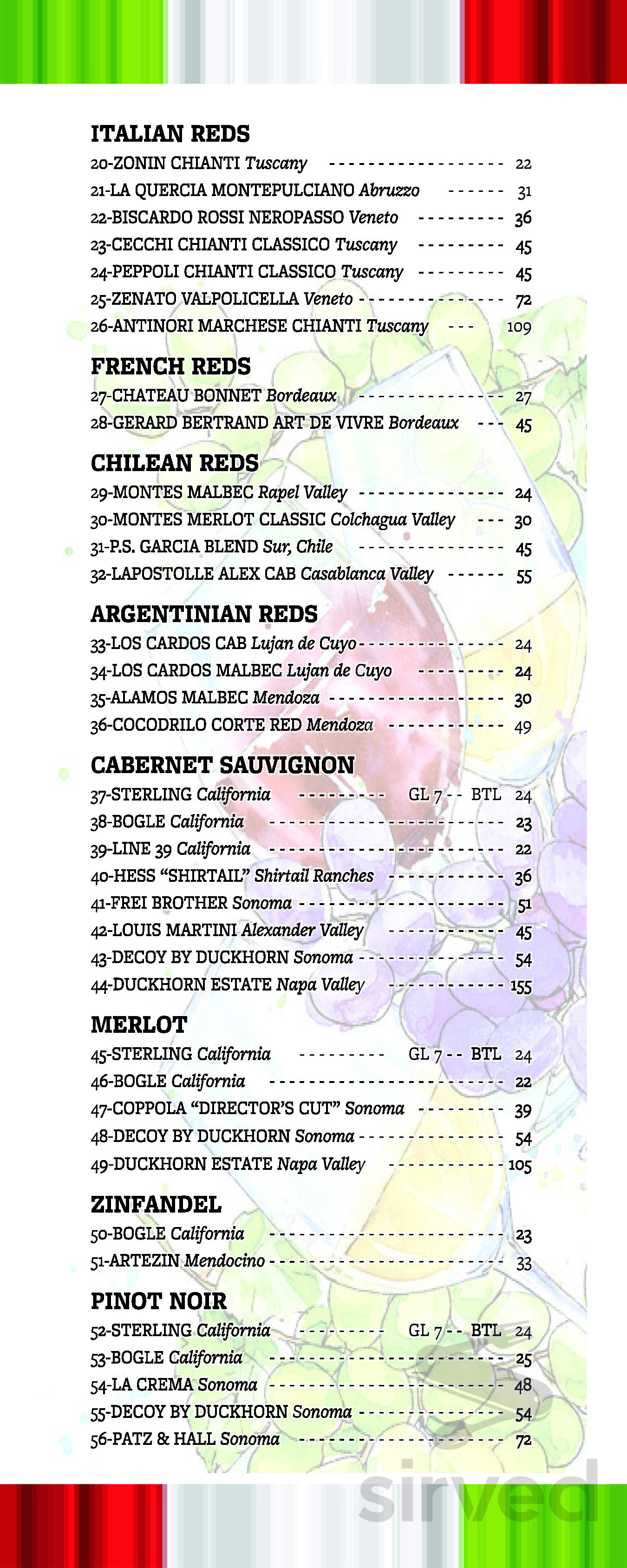 The Meatball Cafe menu in South Padre Island, Texas, USA