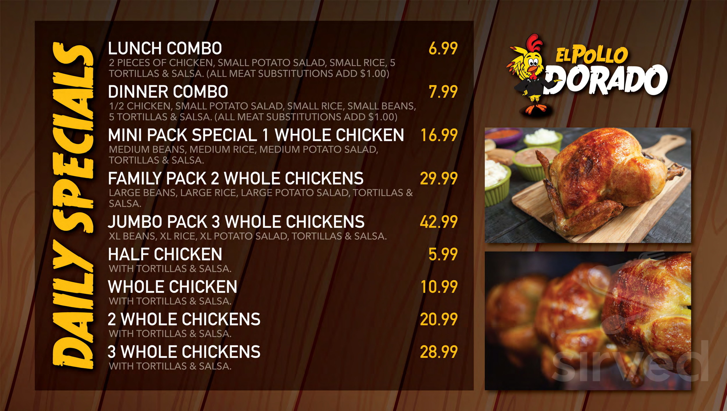 El Pollo Dorado menu in South Gate, California, USA