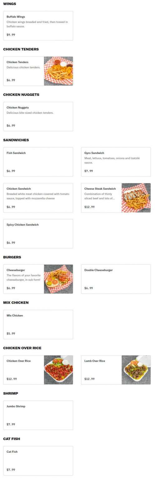 Tasty Chicken Pizza & Grill menu in Minneapolis, Minnesota, USA