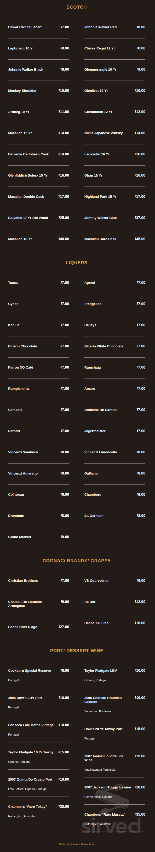 Nosh Restaurant and Wine Lounge menu in Omaha, Nebraska, USA