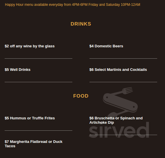 Nosh Restaurant and Wine Lounge menu in Omaha, Nebraska, USA
