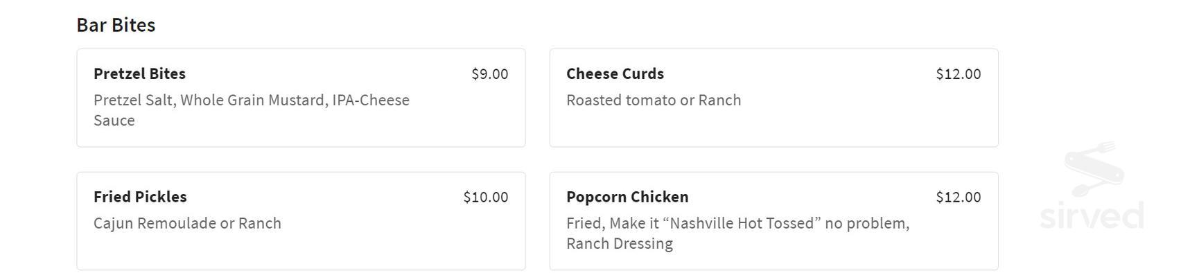 North & Maple Kitchen + Bar menu in Tinley Park, Illinois, USA