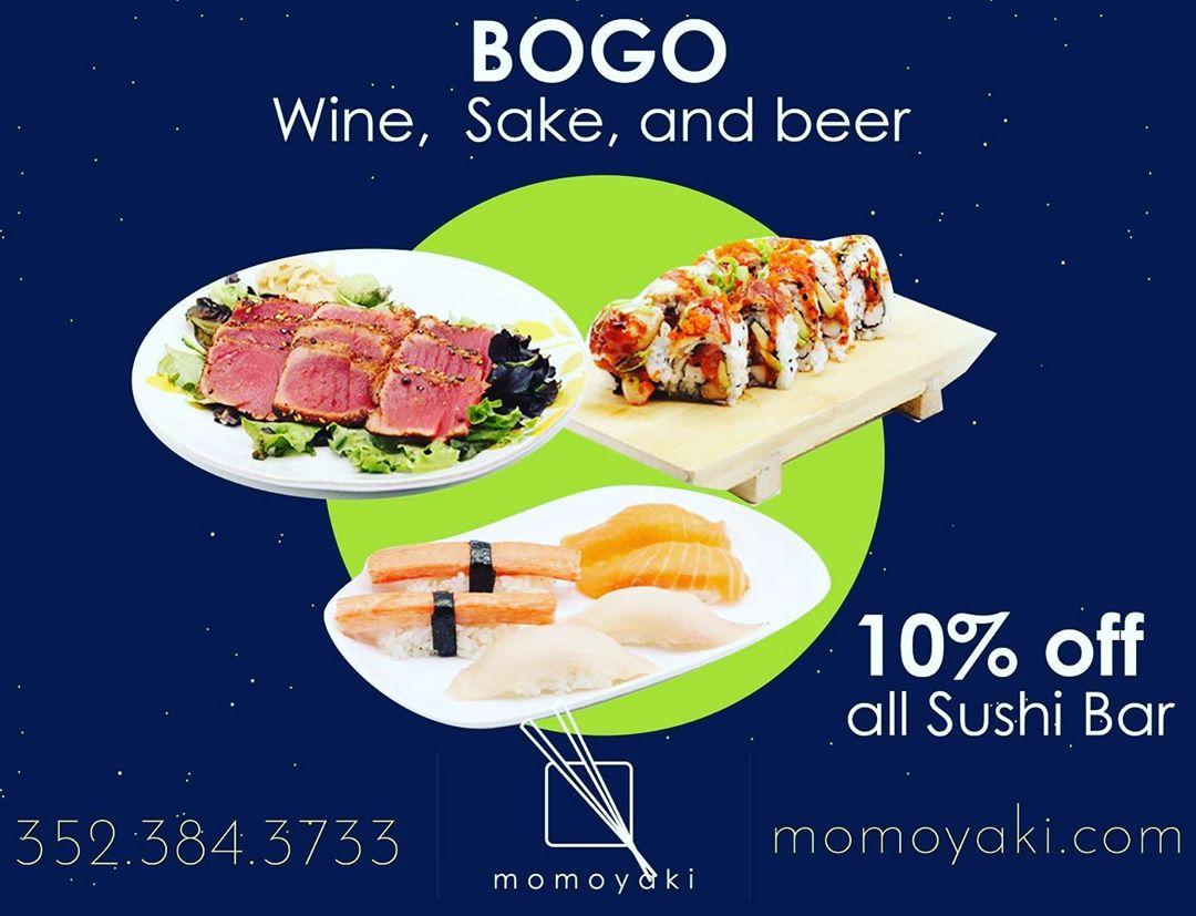 Momoyaki menu in Gainesville, Florida, USA