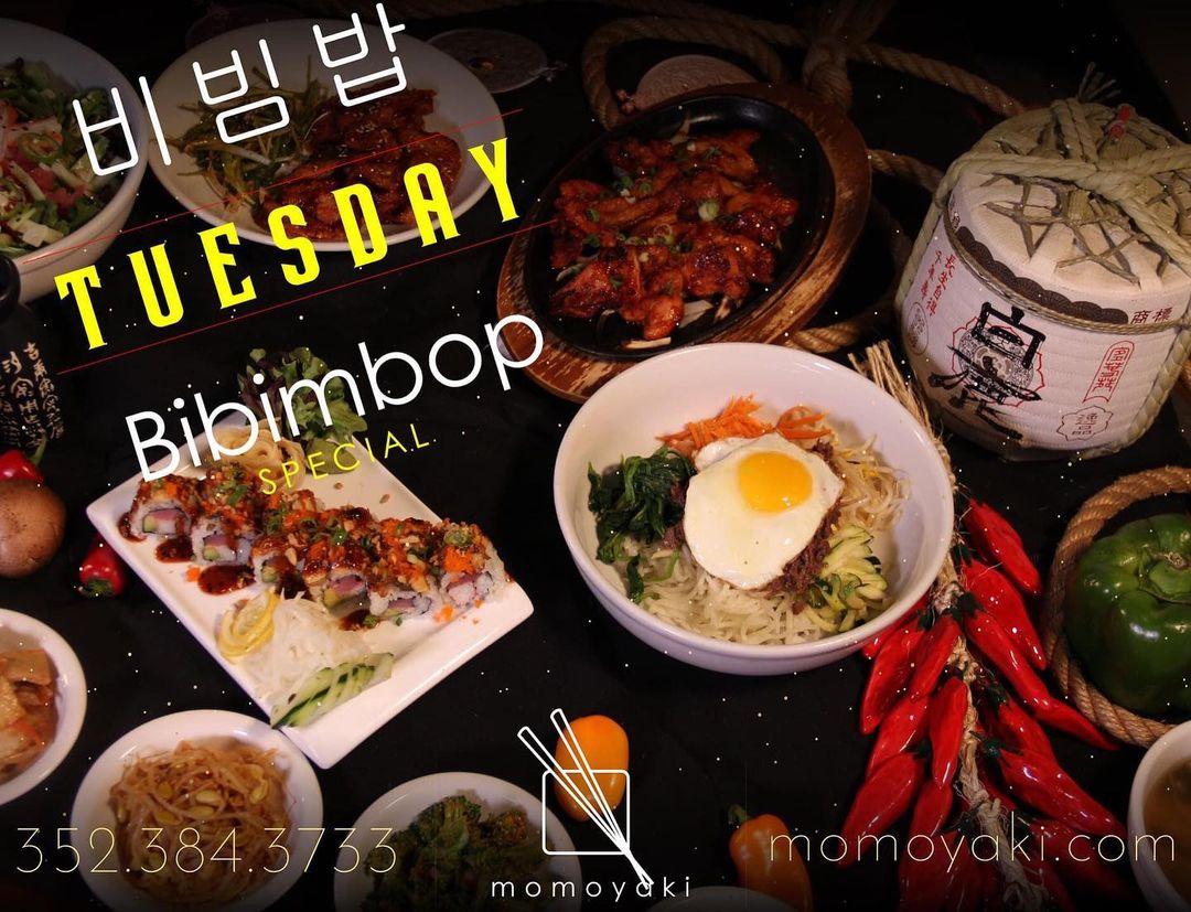 Momoyaki menu in Gainesville, Florida, USA