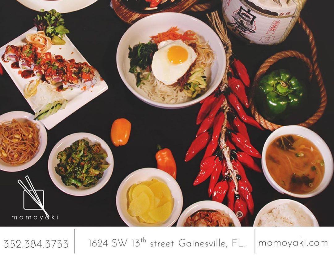 Momoyaki menu in Gainesville, Florida, USA