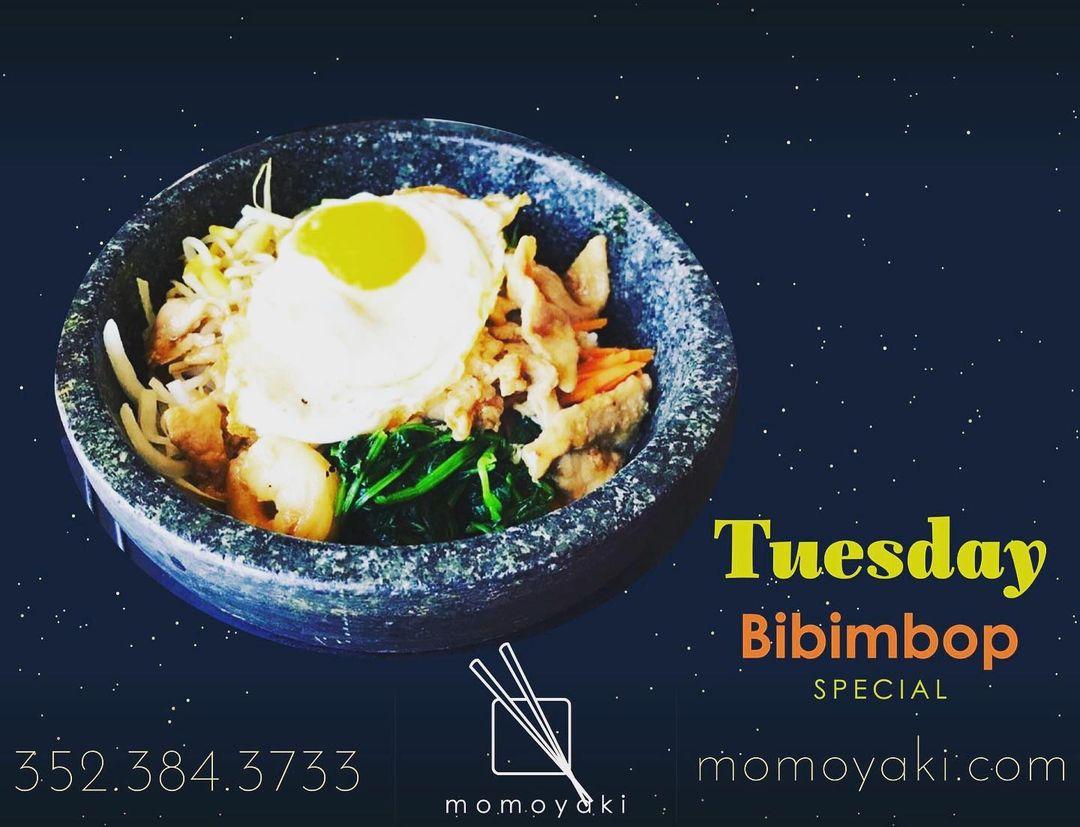 Momoyaki menu in Gainesville, Florida, USA