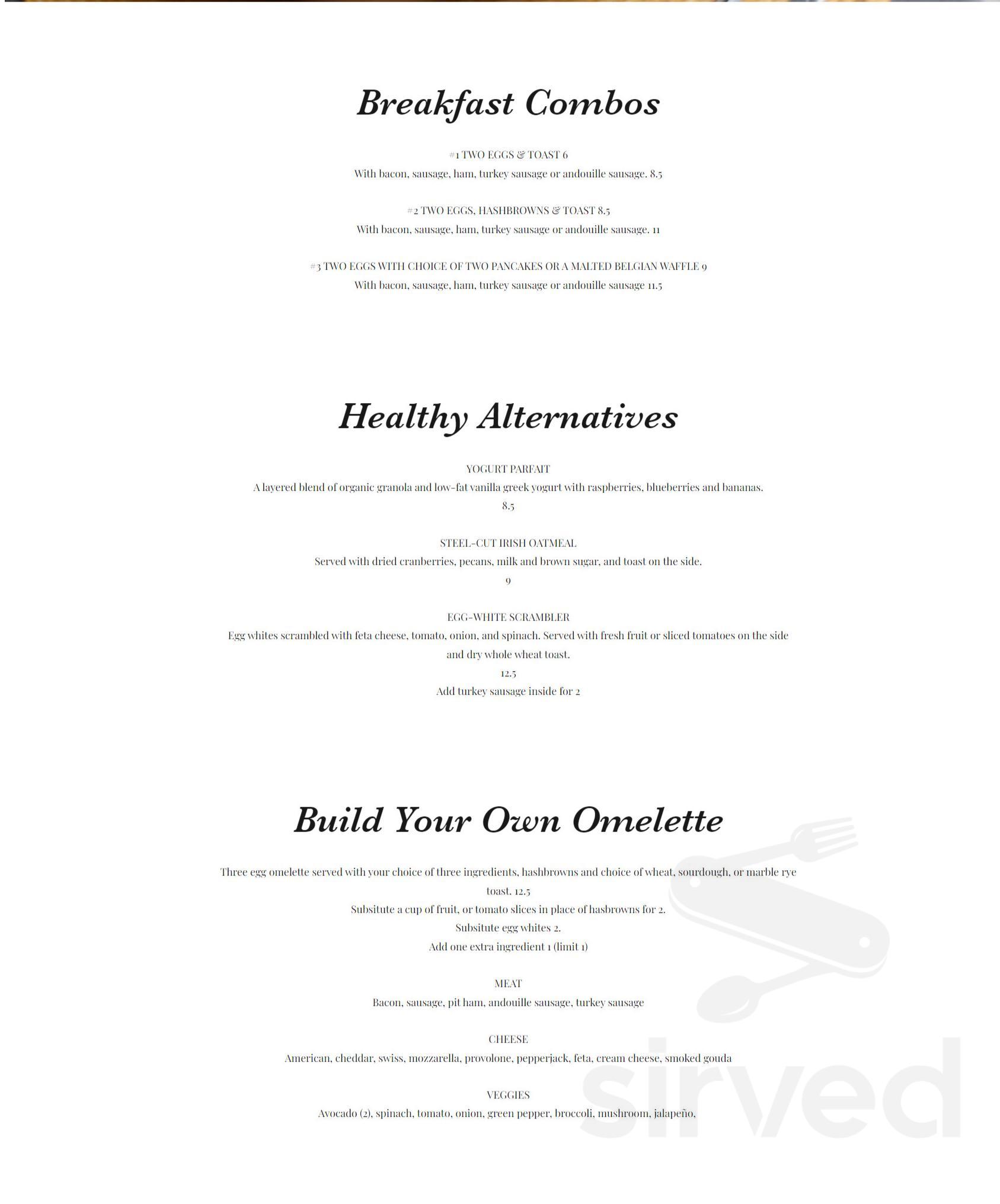 Neighborhood Cafe menu in St Paul, Minnesota, USA