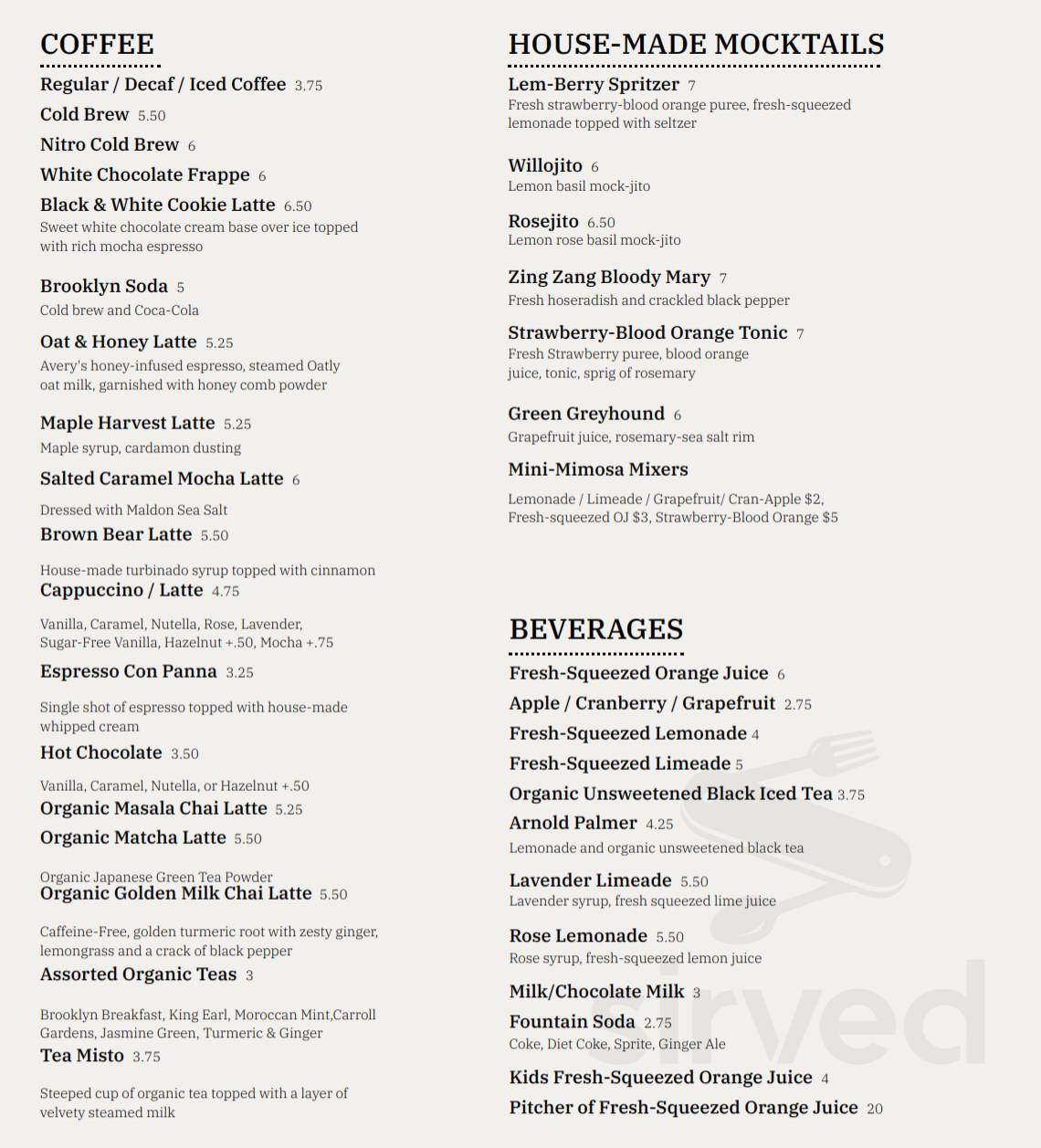 Willow & Whisk menu in Wyckoff, New Jersey, USA