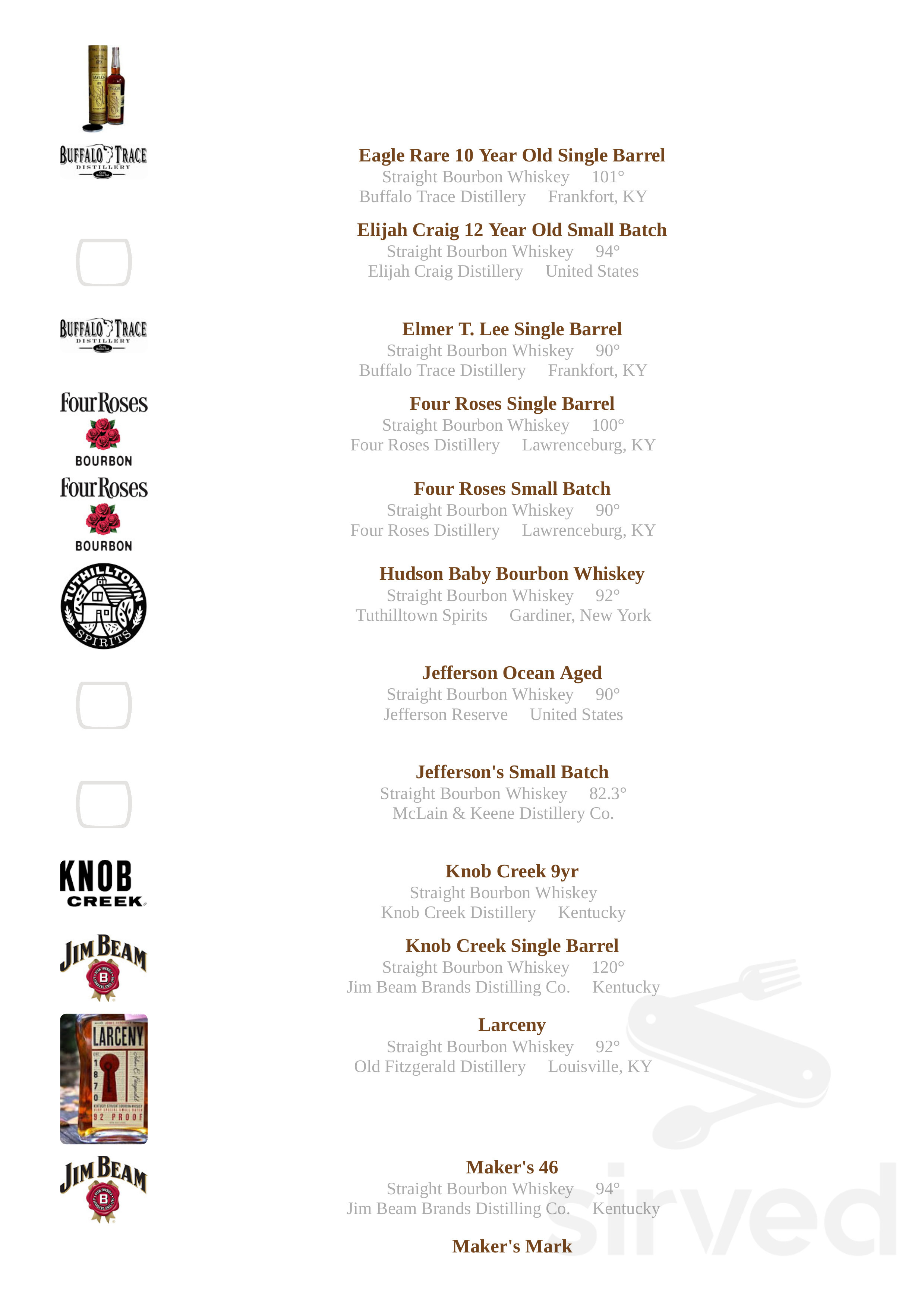 The Refuge Bar & Bistro menu in The Woodlands, Texas, USA