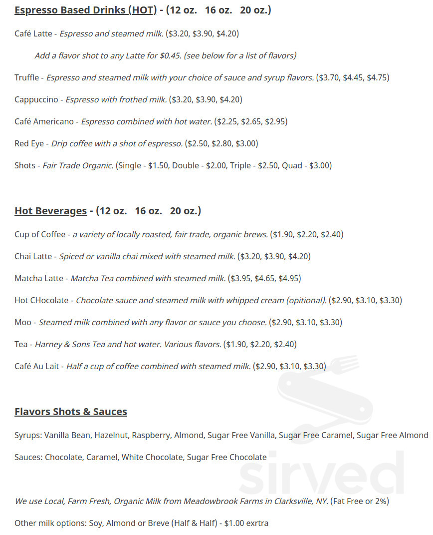 Perfect Blend Cafe & Bakery menu in Delmar, New York, USA