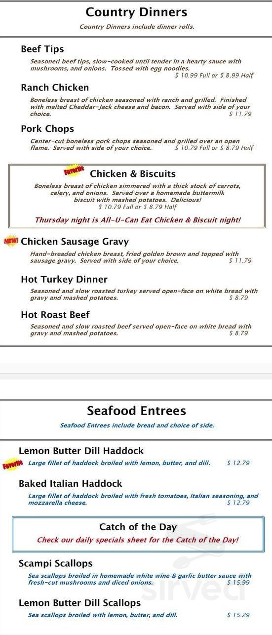 Our Country Hearts Restaurant menu in Endicott, New York, USA