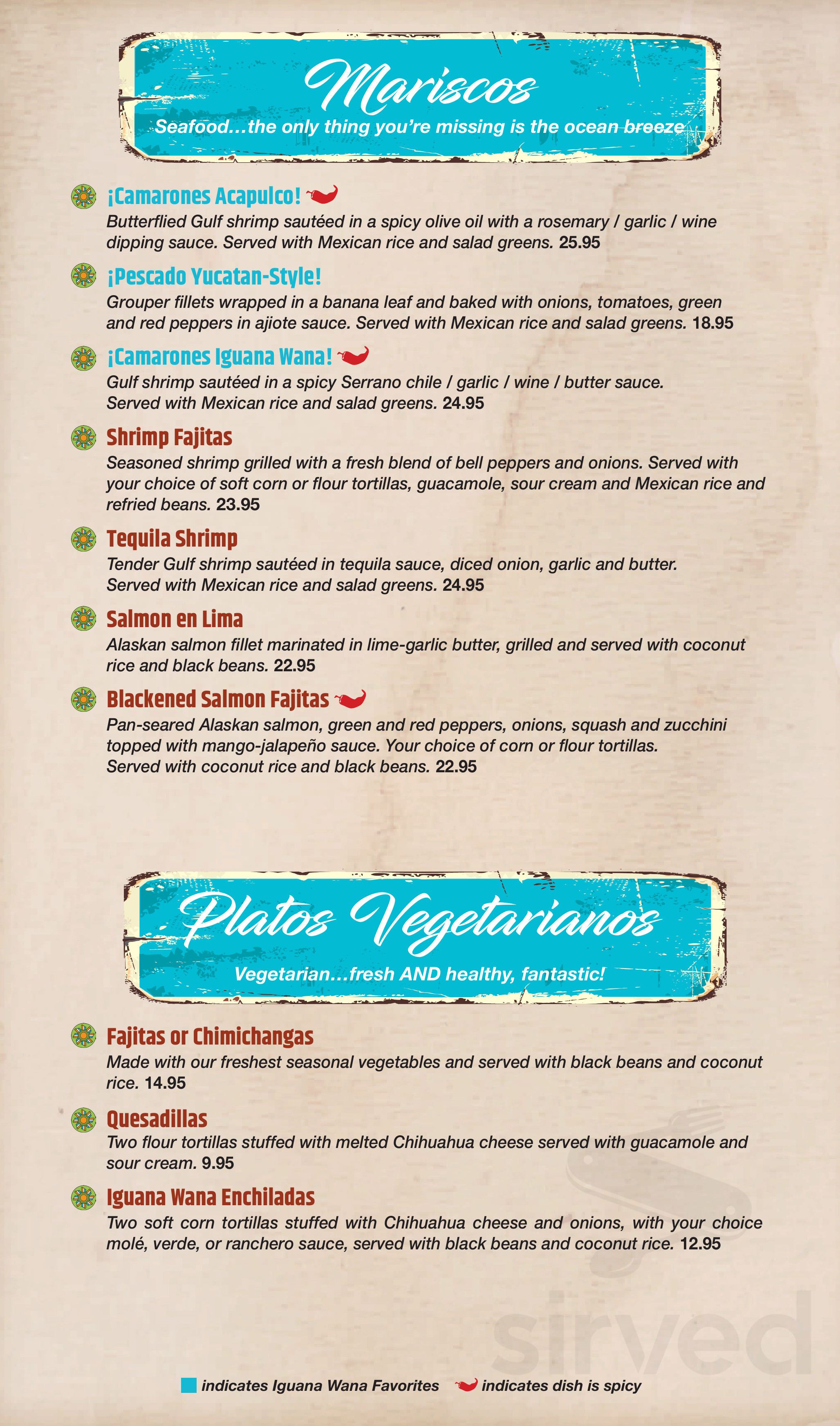 Iguana Wana Mexican Grill and Tequila Bar menu in Pleasant Prairie ...