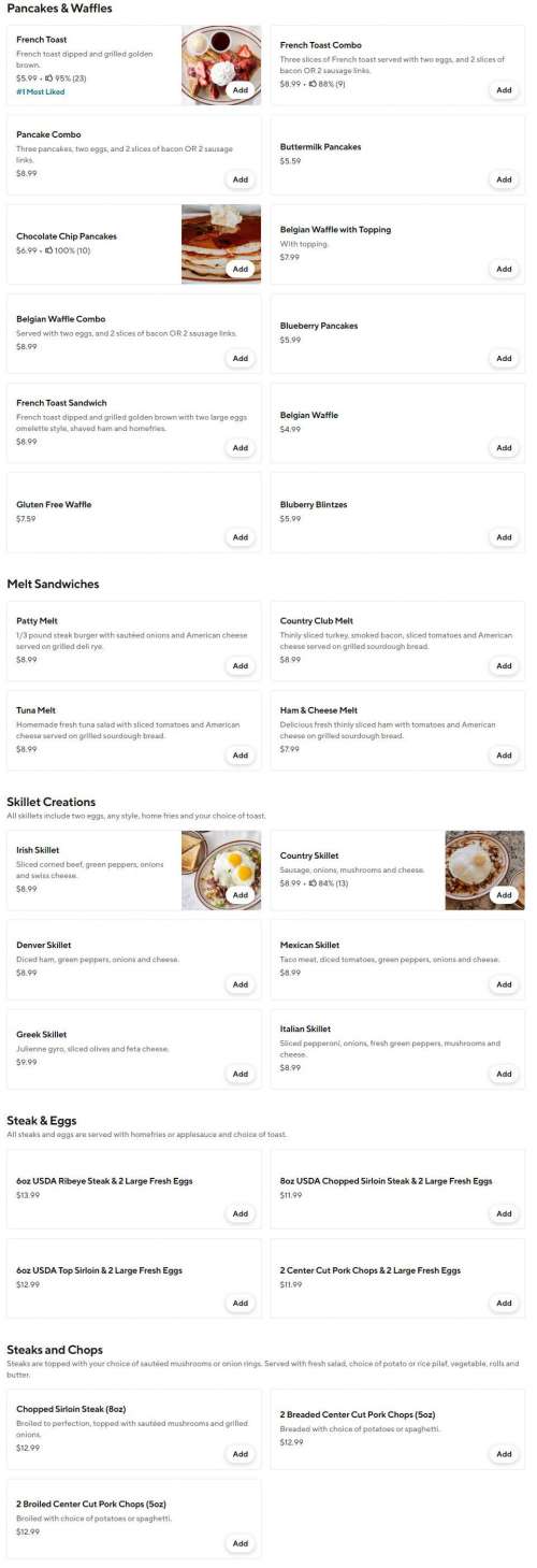 Jennifer's Restaurant menu in Strongsville, Ohio, USA