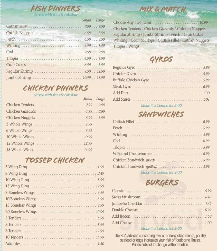 LaDeDa Fish, Chicken & Gyro menu in North Versailles, Pennsylvania, USA