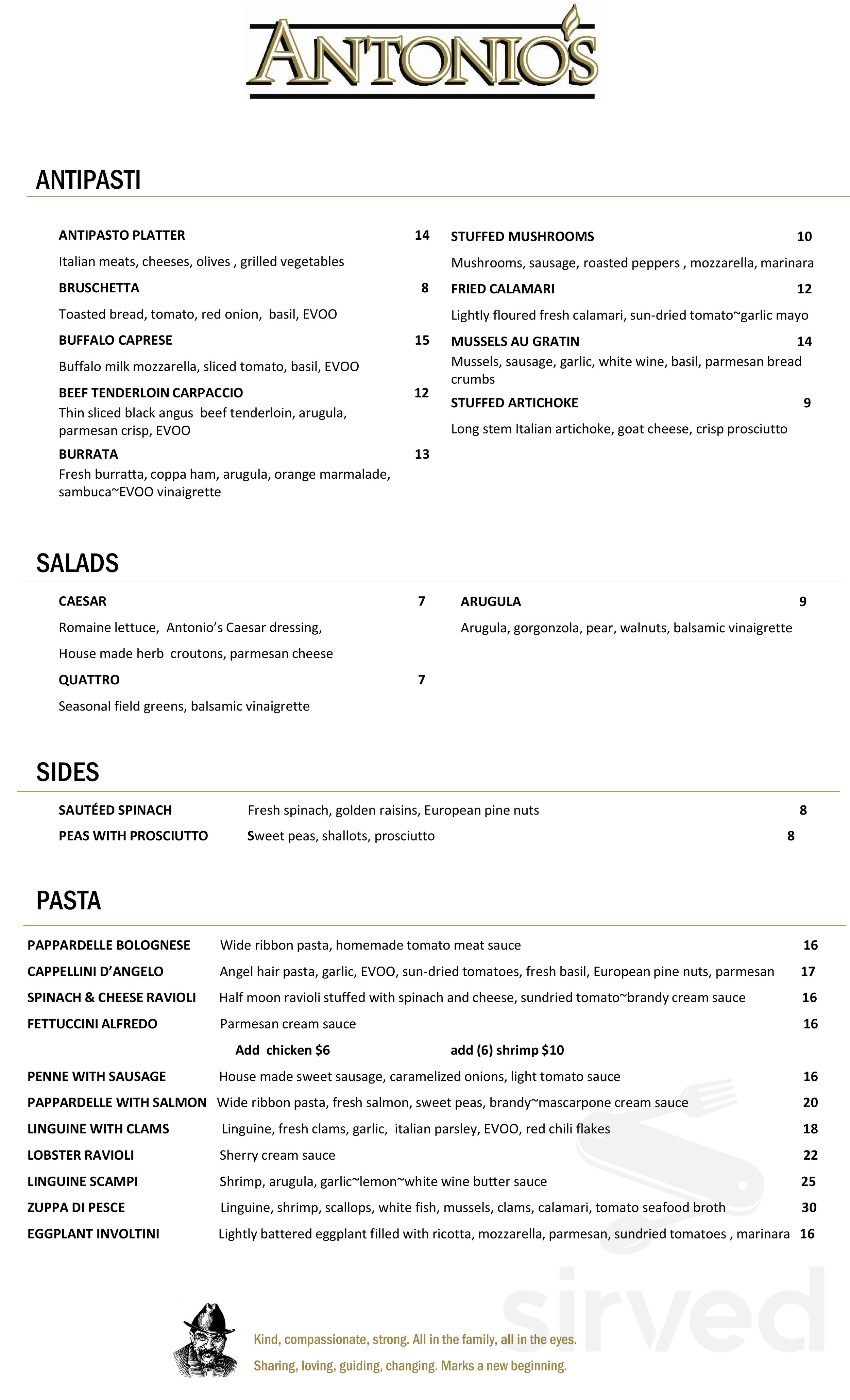 Menu for ANTONIO'S Maitland in Maitland, FL | Sirved