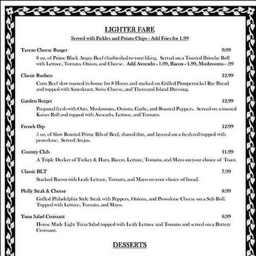 The Country Inn of Berkeley Springs menu in Berkeley Springs, West ...