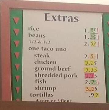 El Rancho menu in Columbia, Missouri, USA