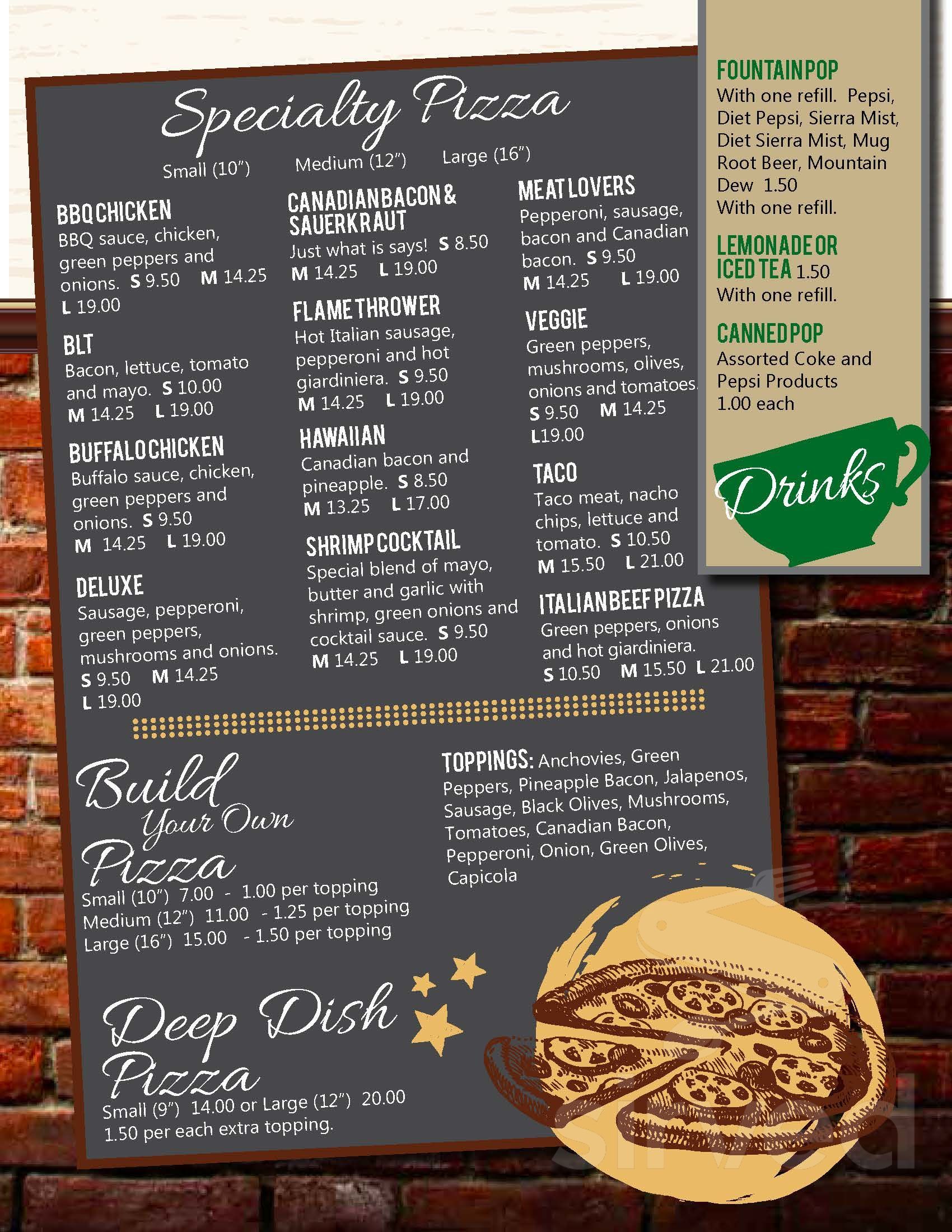 Jug's Main Street Tap menu in Elizabeth, Illinois, USA