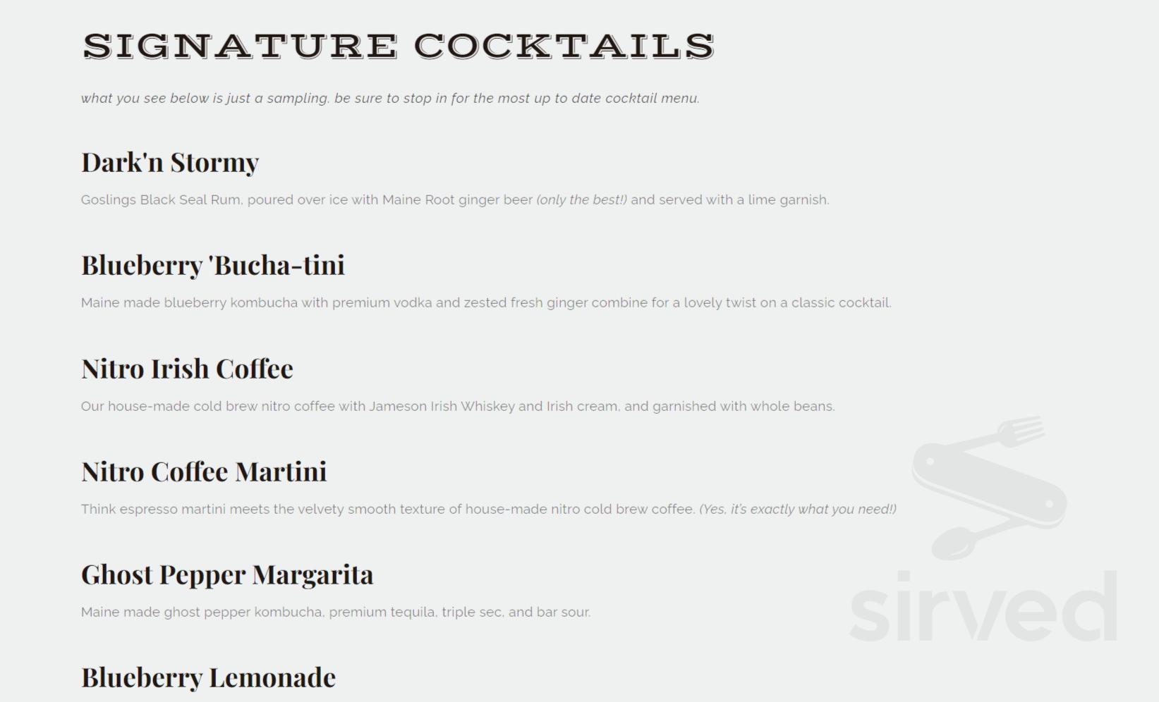 Menu - Bar Harbor ME's The Barnacle | Sirved