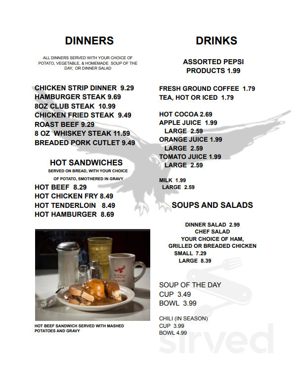 Nite Hawkes Cafe menu in Omaha, Nebraska, USA