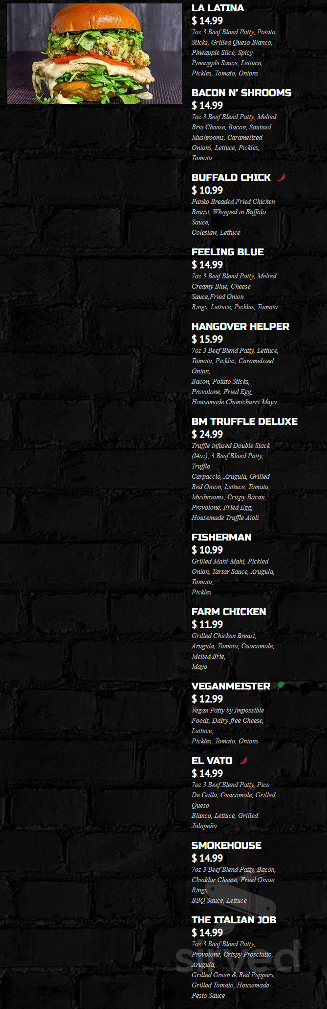 Burgermeister South Beach menus in Miami Beach, Florida, United States