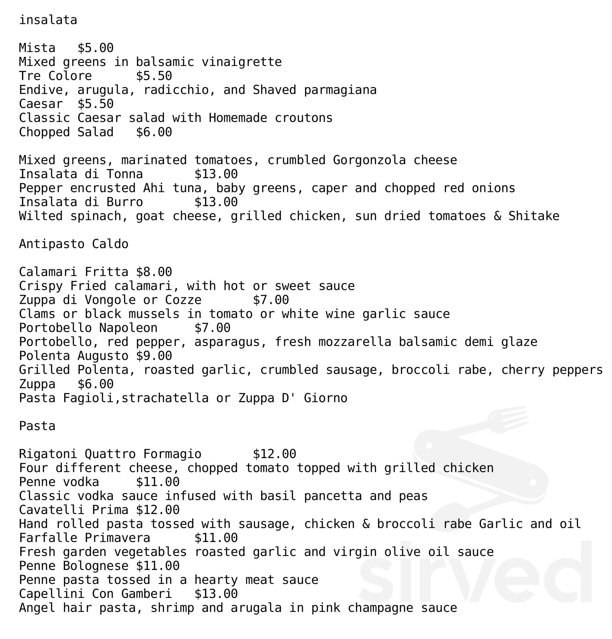 Dante's Italian Restaurant menus in Mendham Borough, New Jersey, United ...