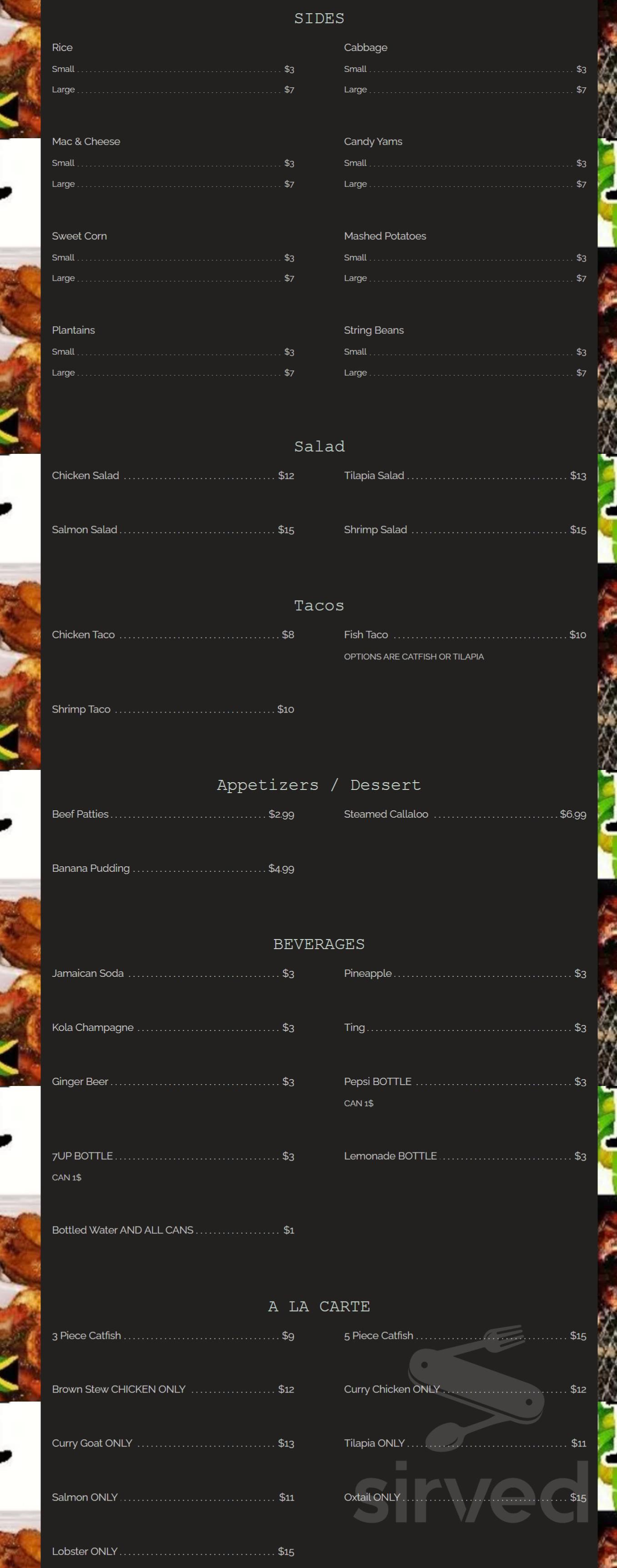 St. Bess Jerk menus in Burbank, Illinois, United States