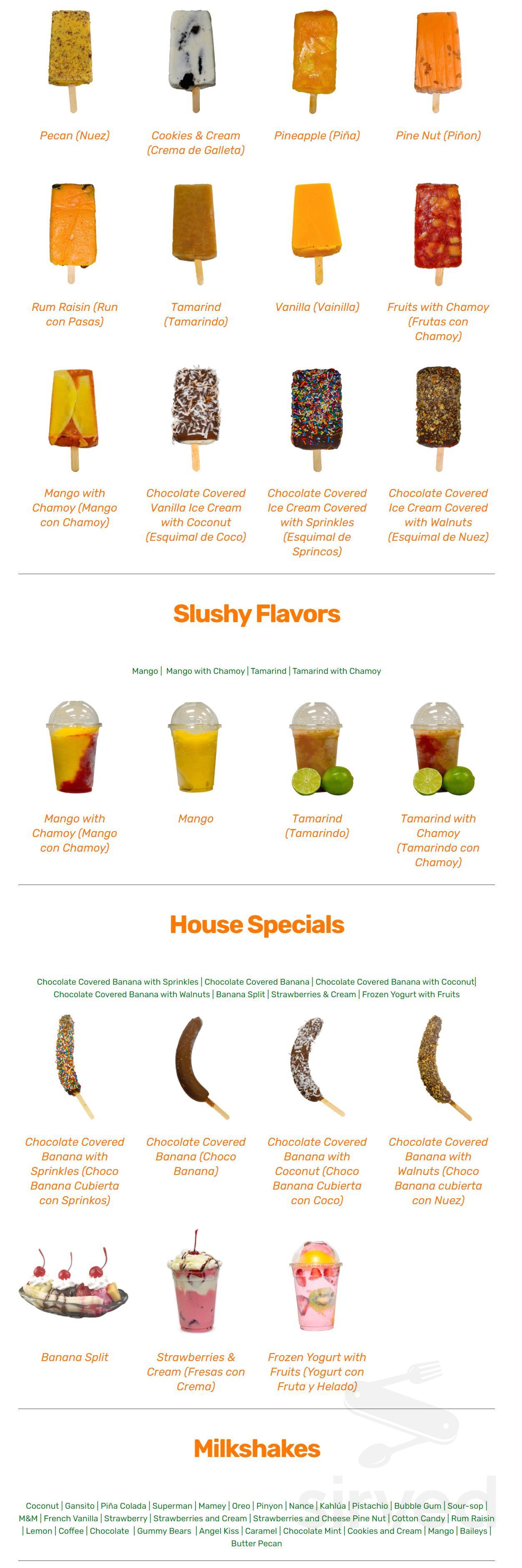 Happy Sun Ice Cream Cape Coral menu in Cape Coral, Florida, USA