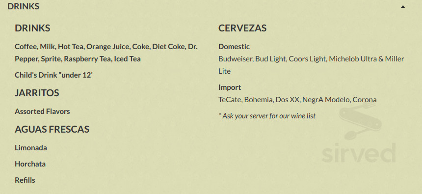 Los Compas Restaurant menus in Las Cruces, New Mexico, United States