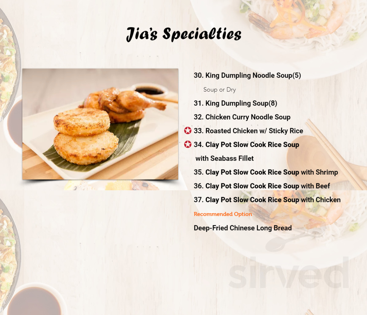 Jia Kitchen menu in Katy, Texas, USA
