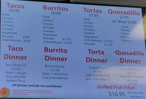 Little Lazo's Latin Cafe menu in Chicago, Illinois, USA