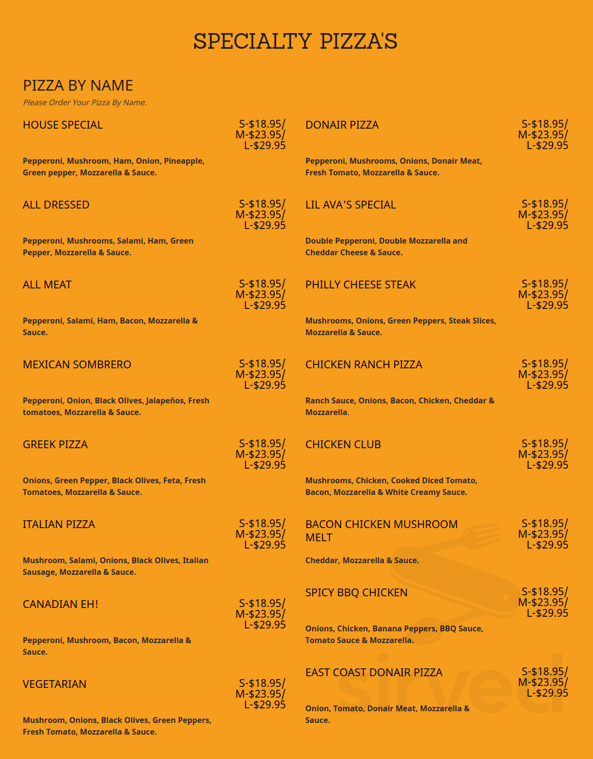 Lil Ava's Pizza & Pasta menus in Grande Prairie, Alberta, Canada