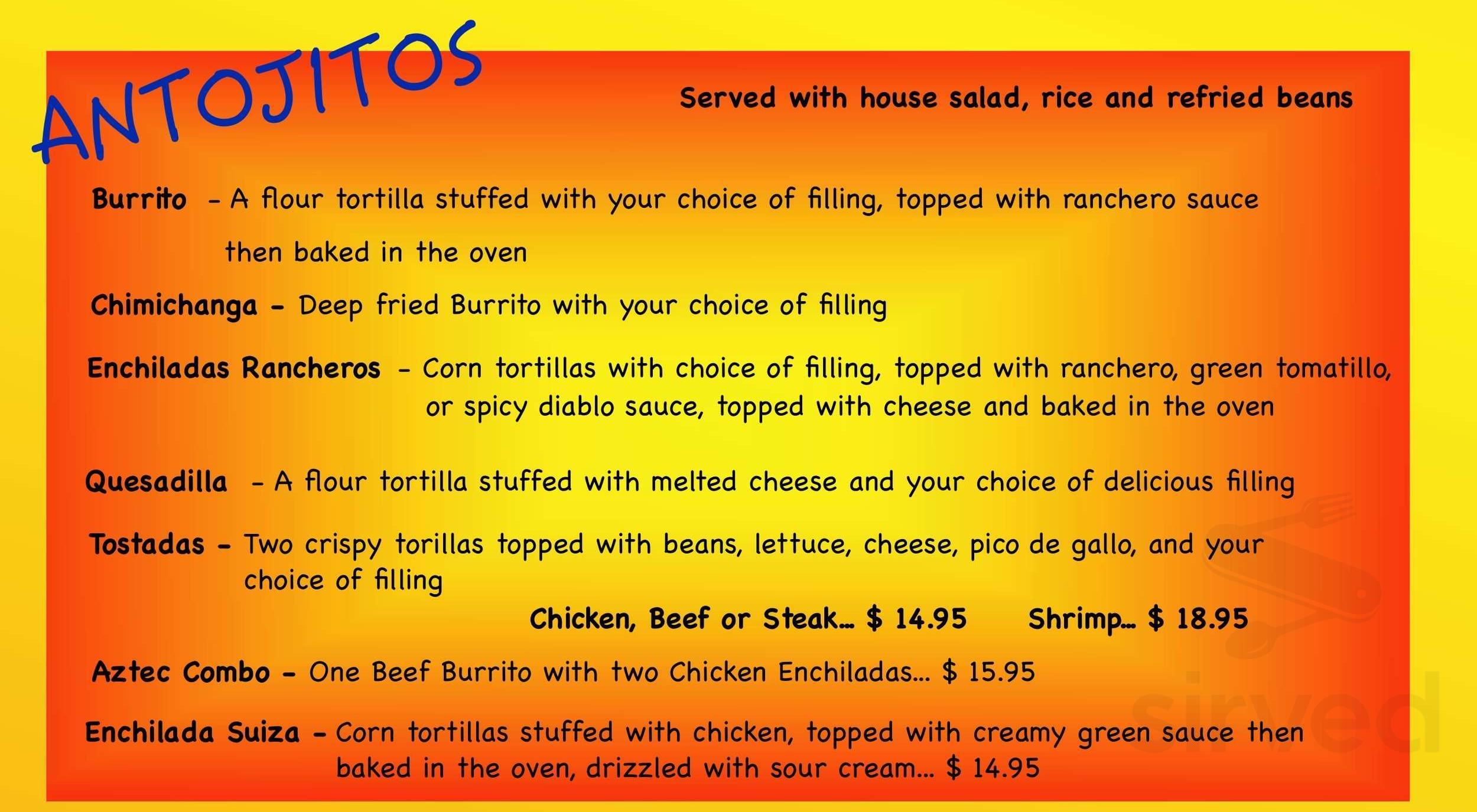 Menu - Whitby ON's Eldorado Golf Club | Sirved