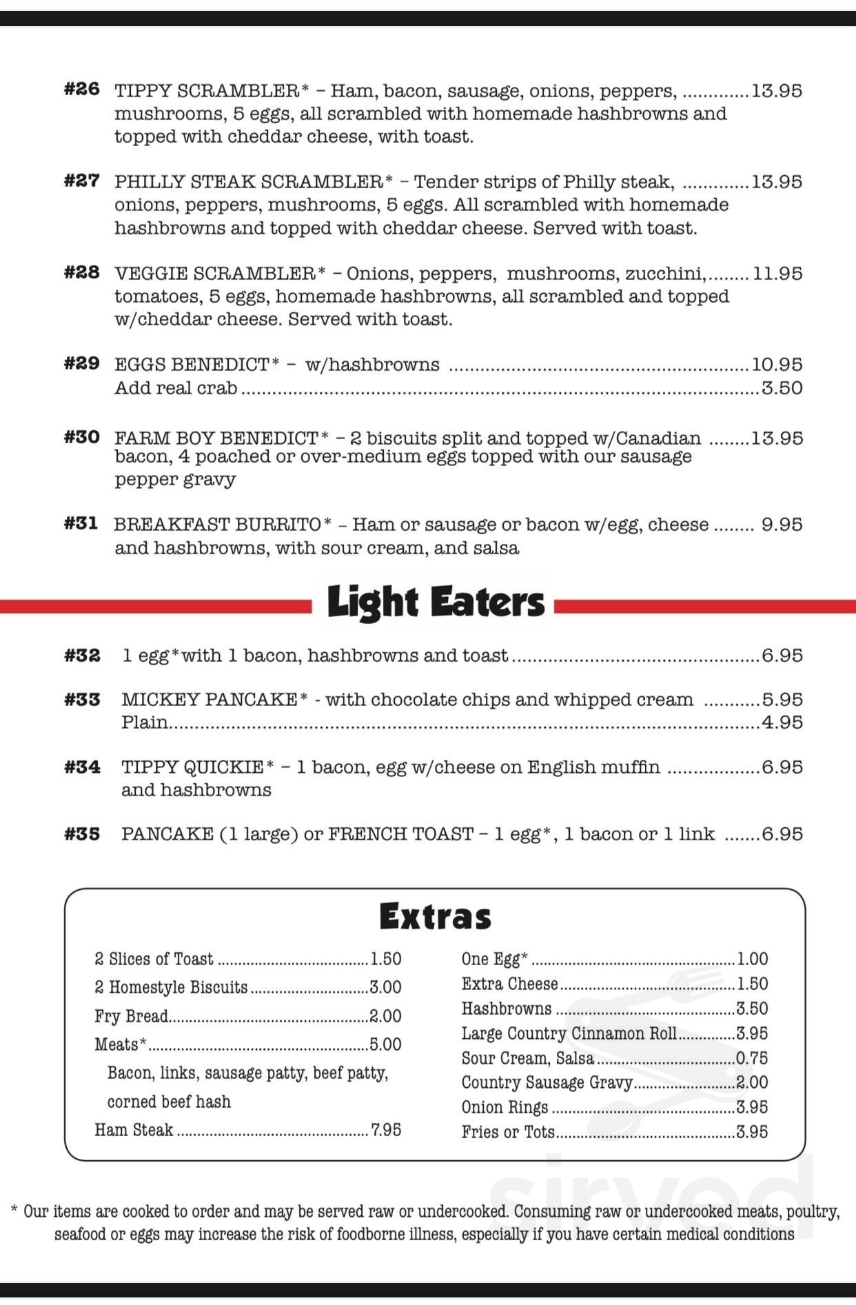 Tippy cow cafe menus in Billings, Montana, United States