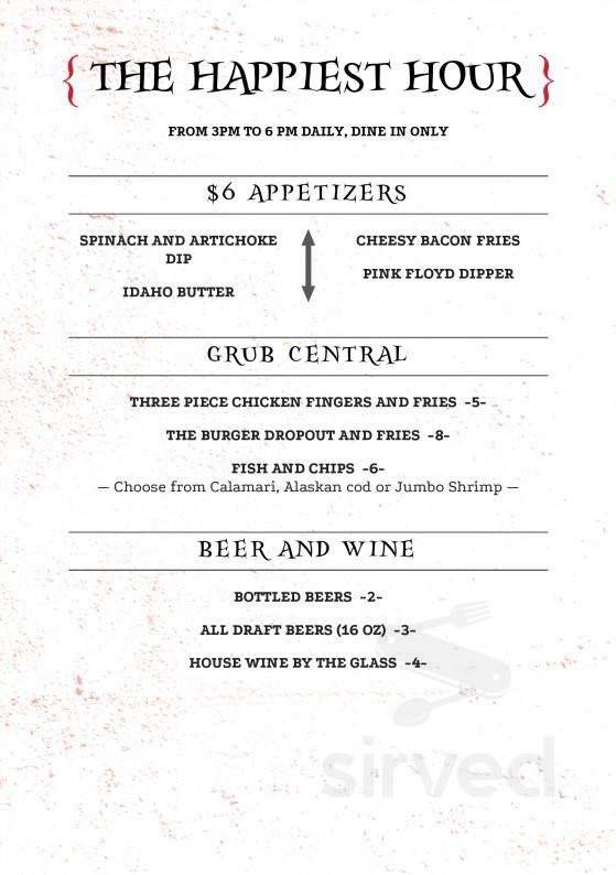 D'railed menu in Idaho Falls, Idaho, USA