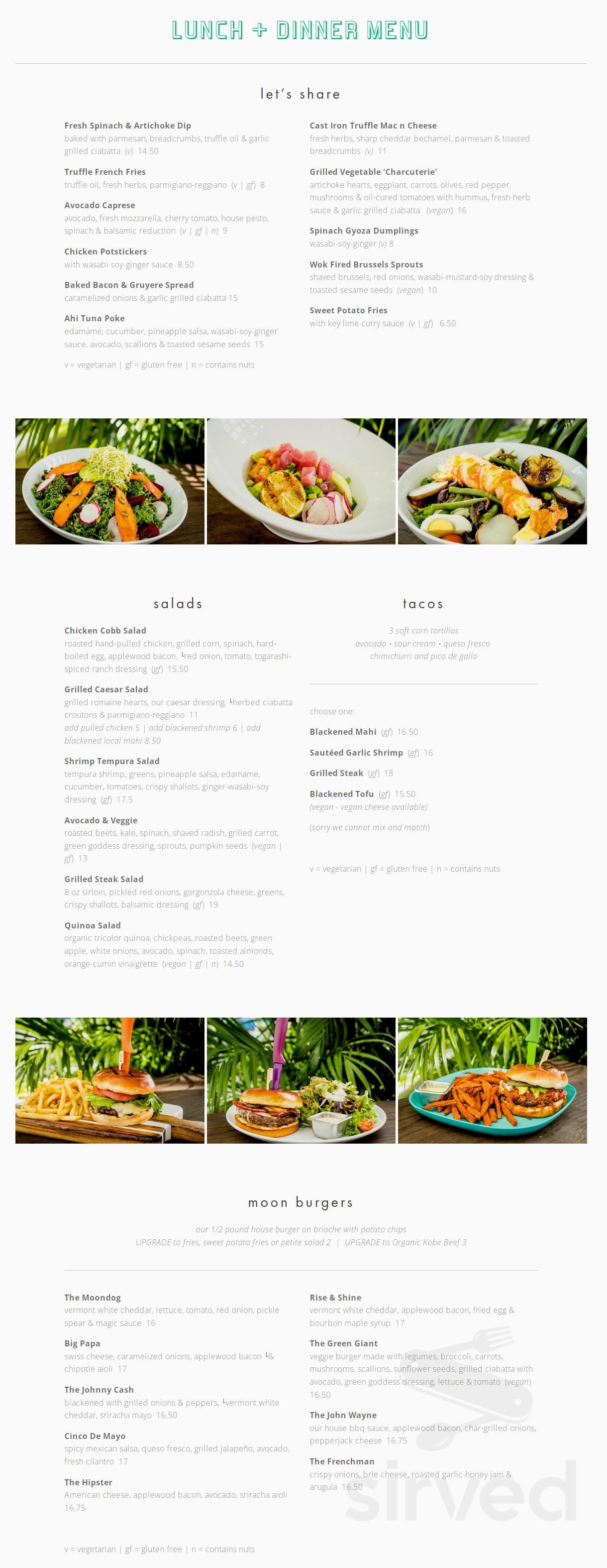 Moondog Cafe menu in Key West, Florida, USA