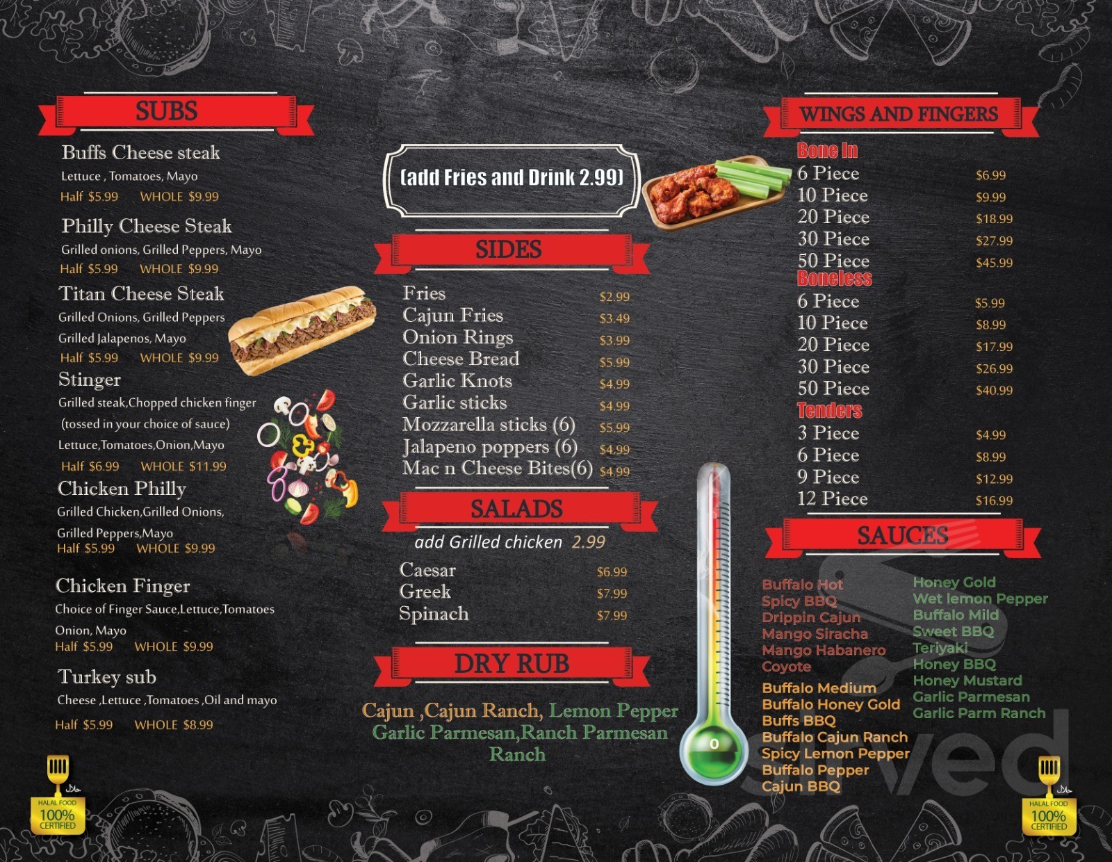 Menu - Dearborn MI's Buffs Pizza | Sirved
