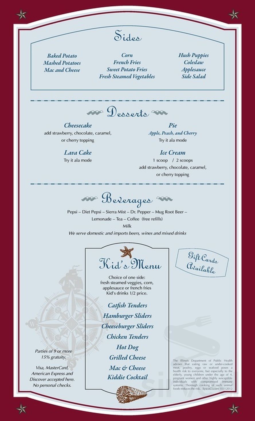 Evandy's Boatel menus in Naples, Illinois, United States