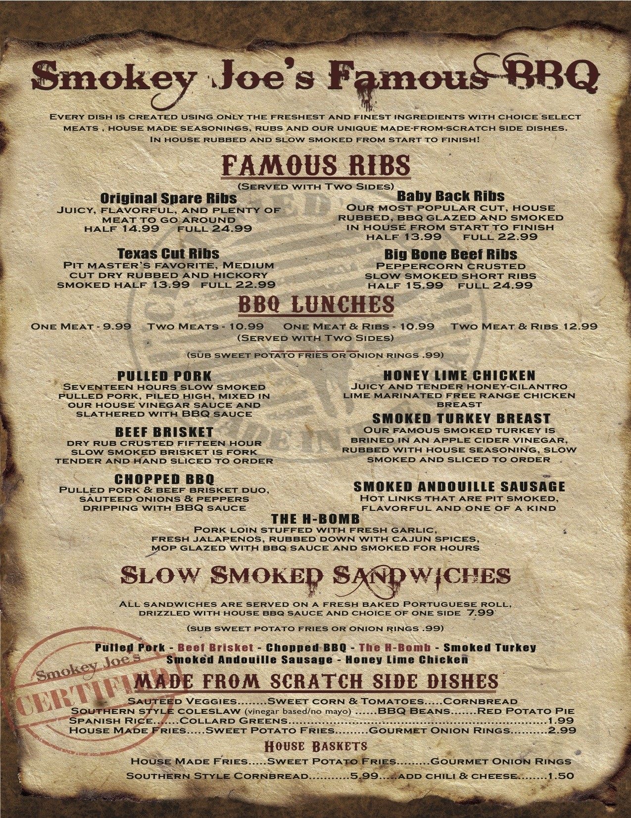 The Boatyard at Smokey Joe's BBQ menus in Stamford, Connecticut, United ...